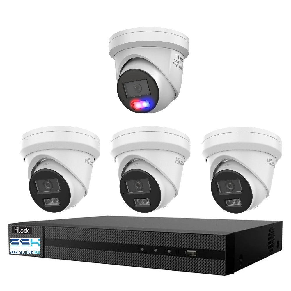 HiLook 6MP 4Ch CCTV Kit: 3 IntelliSense & 1 Full Color Cameras